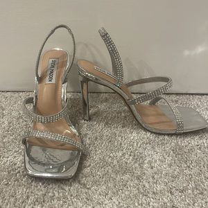 Steve Madden | Shoes | Steve Madden Silver Sparkly Heels | Poshmark